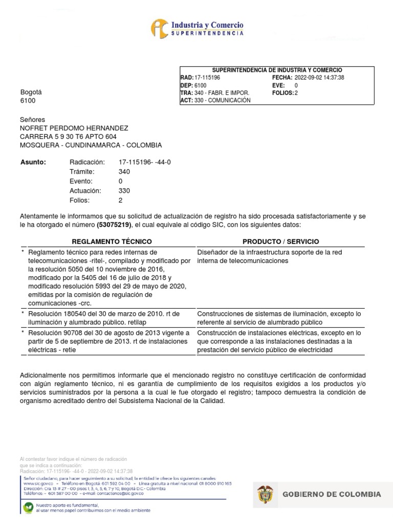 Registro SIC | PDF