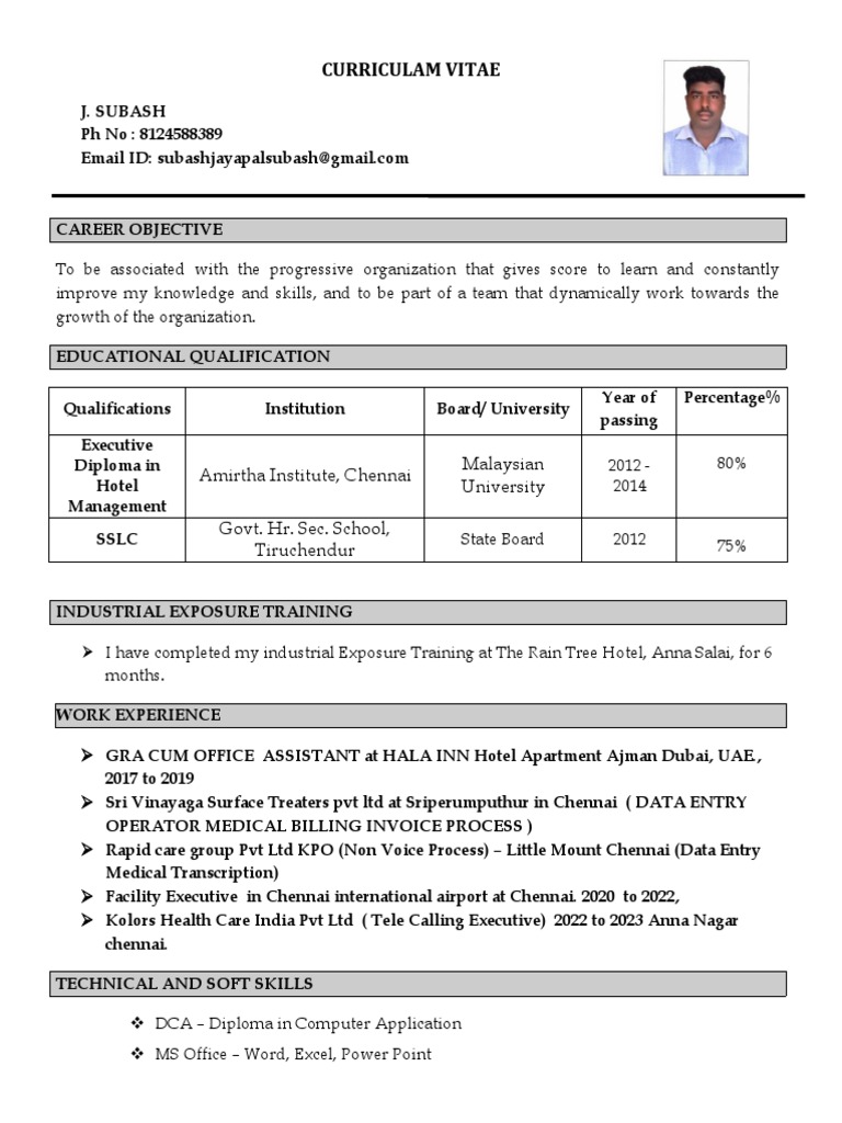 Resume Subash Saudi | PDF