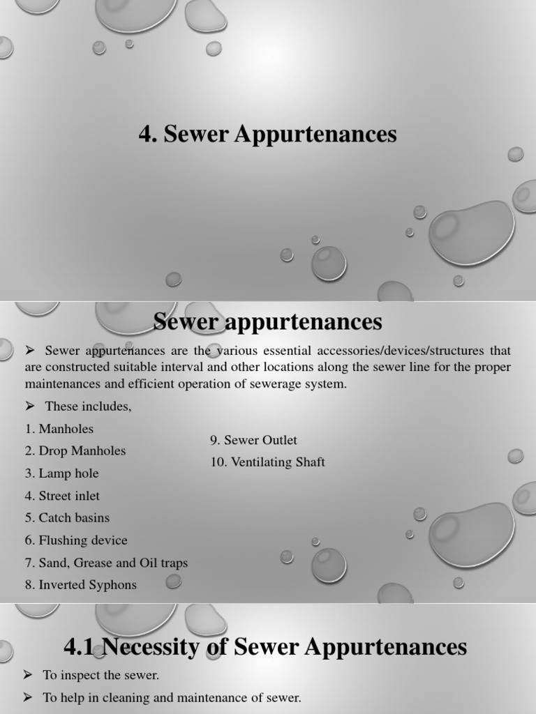 Sewer Appurtenances | PDF | Pumping Station | Sanitary Sewer
