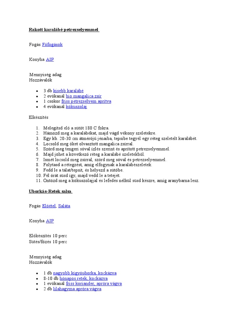 AIP Receptgyűjtemény I | PDF
