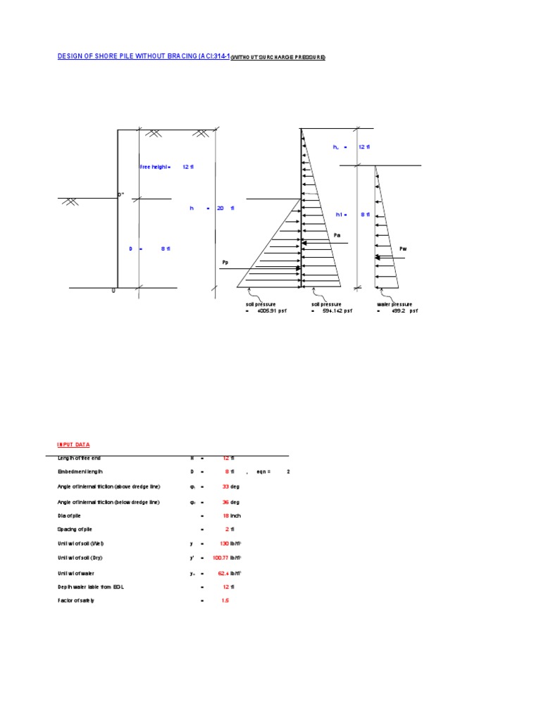 Shore Pile Design | PDF | Pressure | Physical Quantities