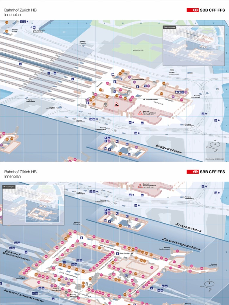 Bahnhofplan Zürich HB (Druckversion A4) . | PDF