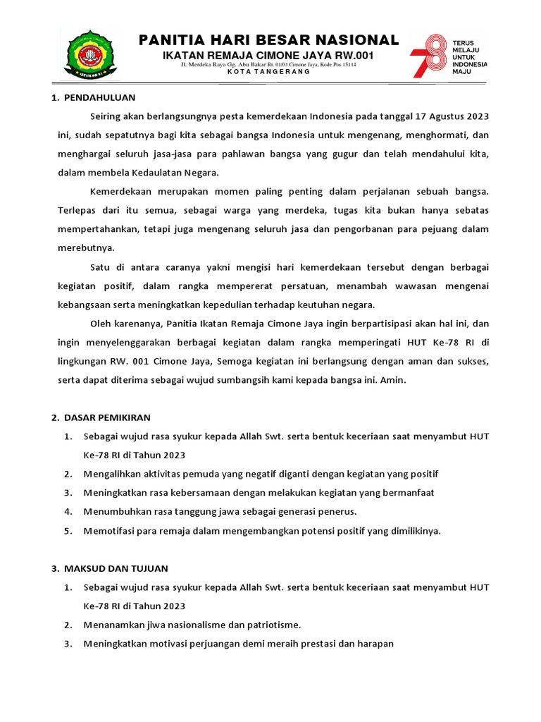 Proposal Acara 17 Agustus Pdf