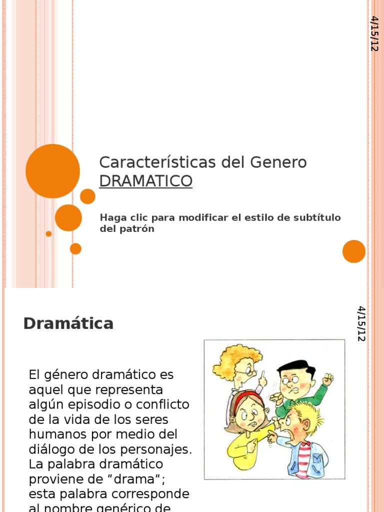 Características Del Genero DRAMATICO | PDF | Teatro | Science