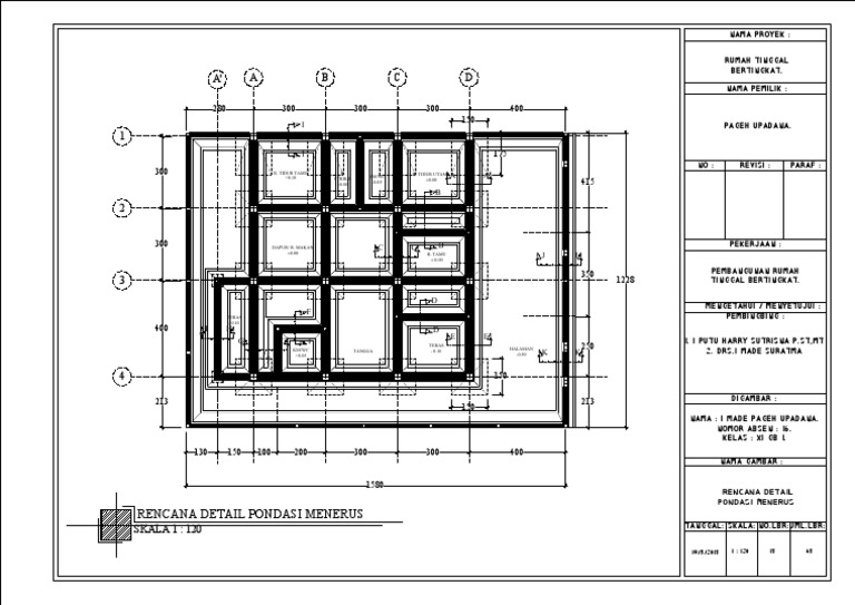 Denah Detail Pondasi Menerus | PDF