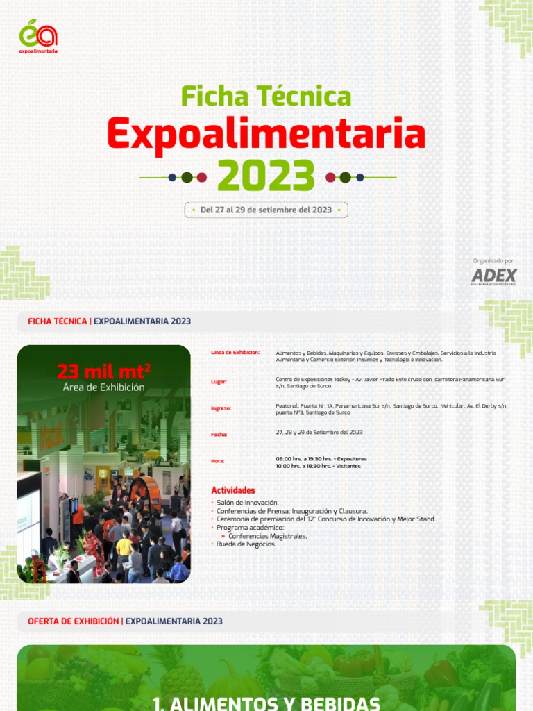 FichaTenica EA 2023 | PDF | Comida y bebida | Alimentos