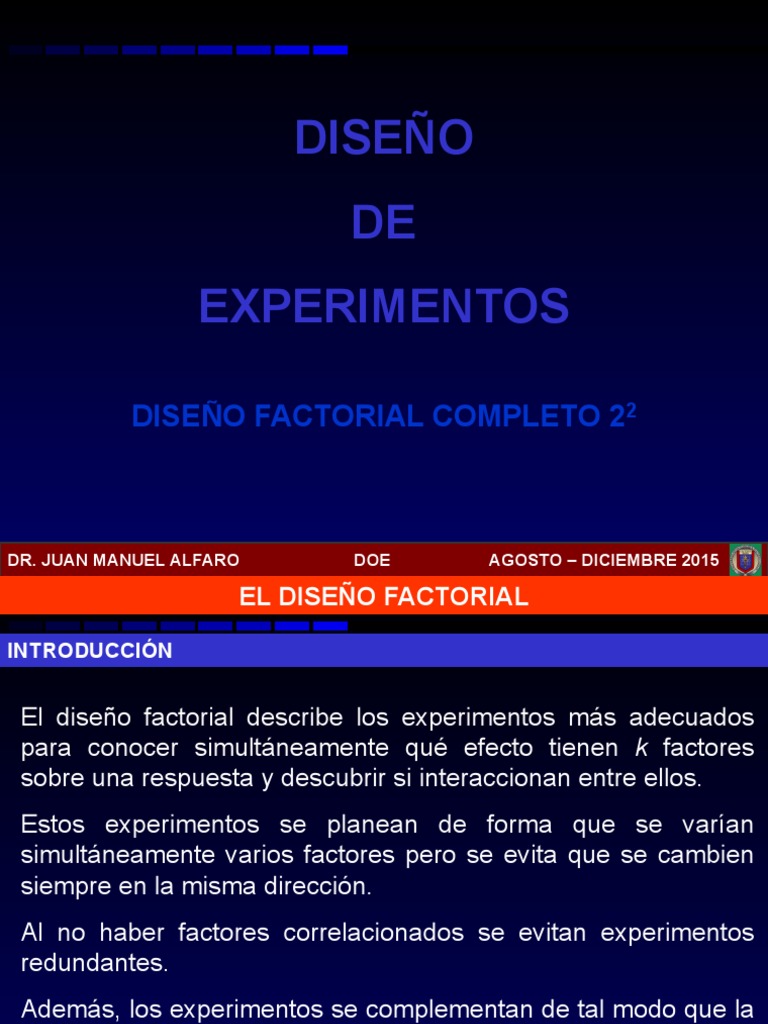 03 Diseno Factorial 2 2 JMAB | PDF | Experimentar