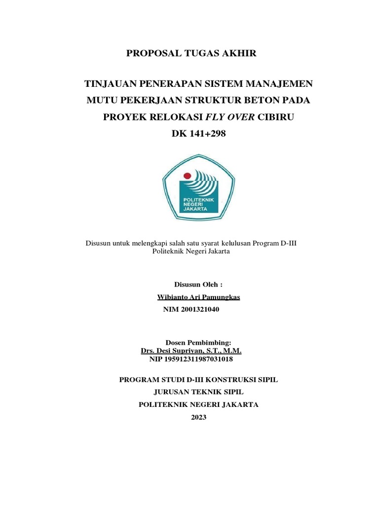 Proposal Tugas Akhir: Disusun Untuk Melengkapi Salah Satu Syarat ...
