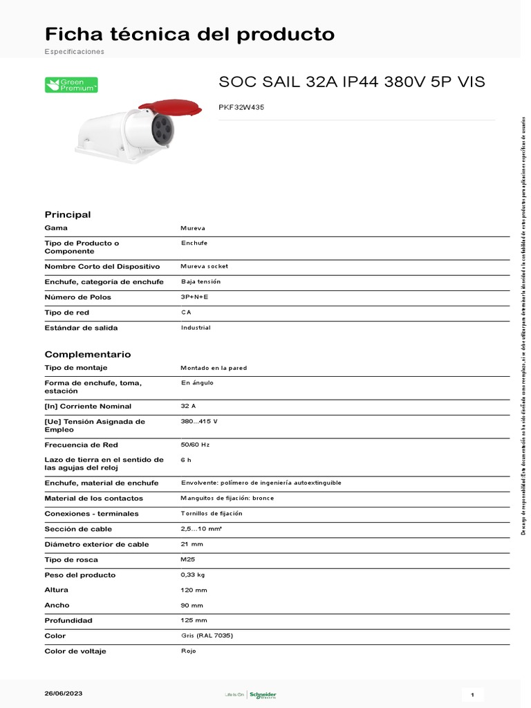Tomas y Fichas Industriales PRATIKA - PKF32W435 | PDF | Enchufes y ...