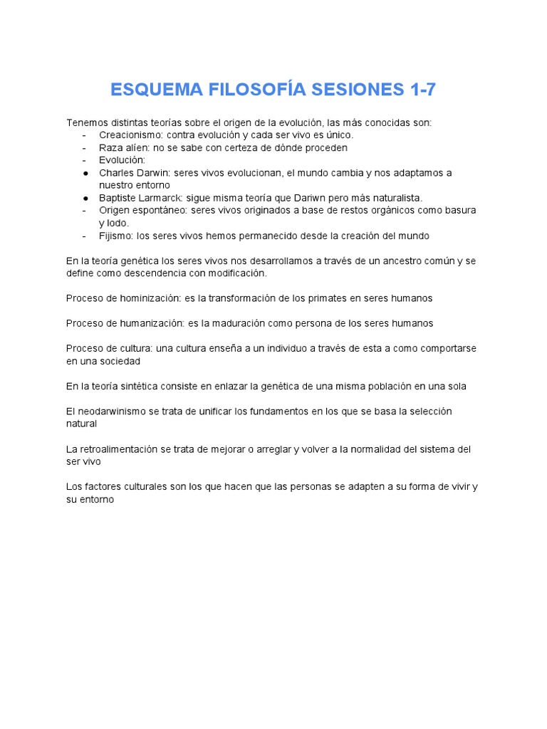 Esquema Filosofía | PDF