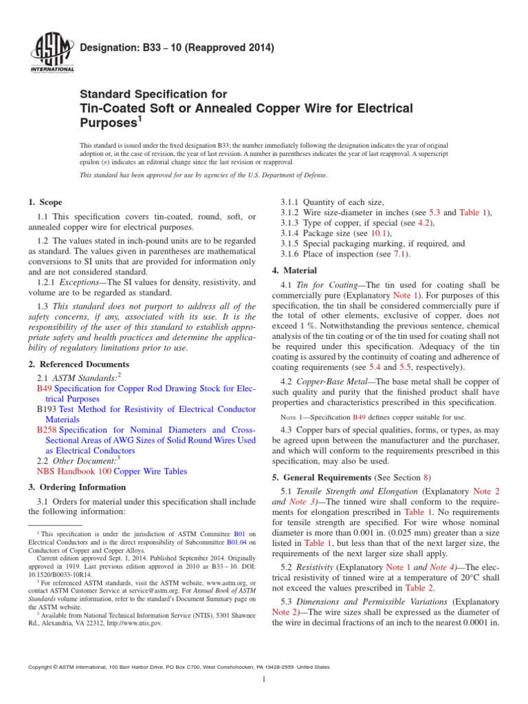 ASTM B33-2010 (2014) - 3022 Standard | PDF