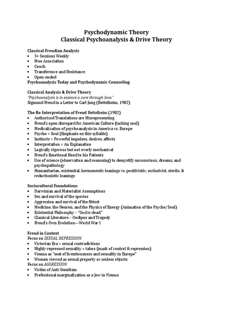 Classical Psychoanalysis | PDF