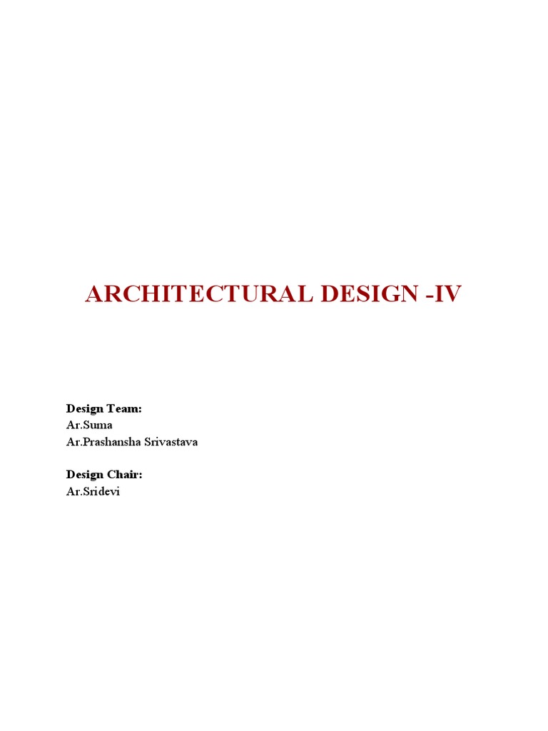 Architectural Design-IV (1) Brief | PDF
