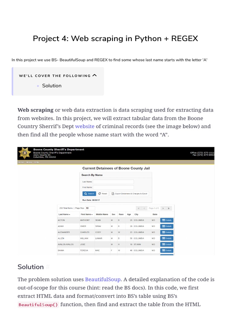 23 Project 4 Web Scraping in Python REGEX | PDF