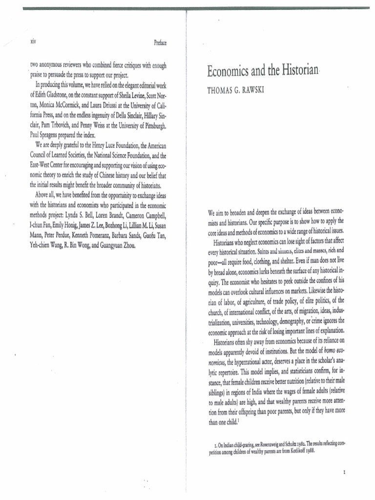 Rawski - Economics and The Historian | PDF