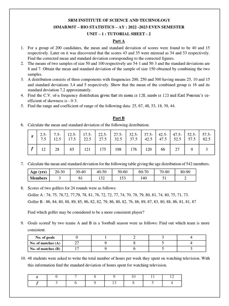 Unit 1 - Tutorial Sheet 2 - 18MAB303T - 22-23 Even | PDF | Coefficient ... Unit 1 - Tutorial Sheet 2 - 18MAB303T - 22-23 Even | PDF | Coefficient ...