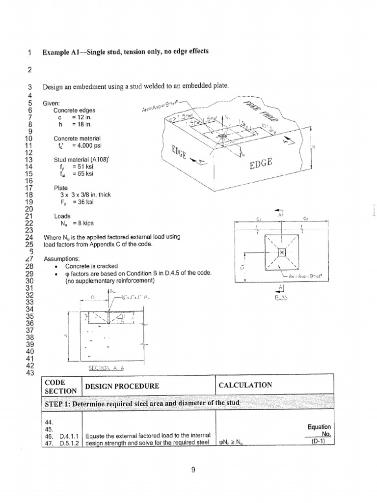 Appendix D Examples (Steel Embedments) | PDF Appendix D Examples (Steel Embedments) | PDF