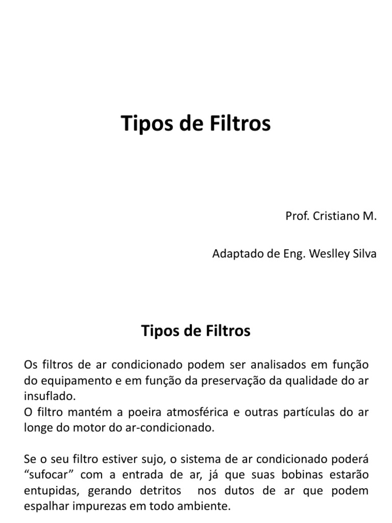 Tipos de Filtros | PDF