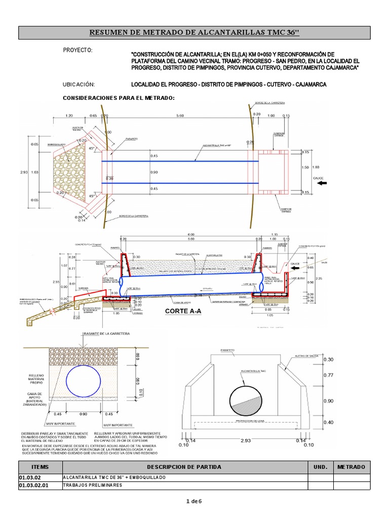 3.2 - Metrado Alcantarilla y Emboquillado | Descargar gratis PDF | Albañilería | Elementos ...