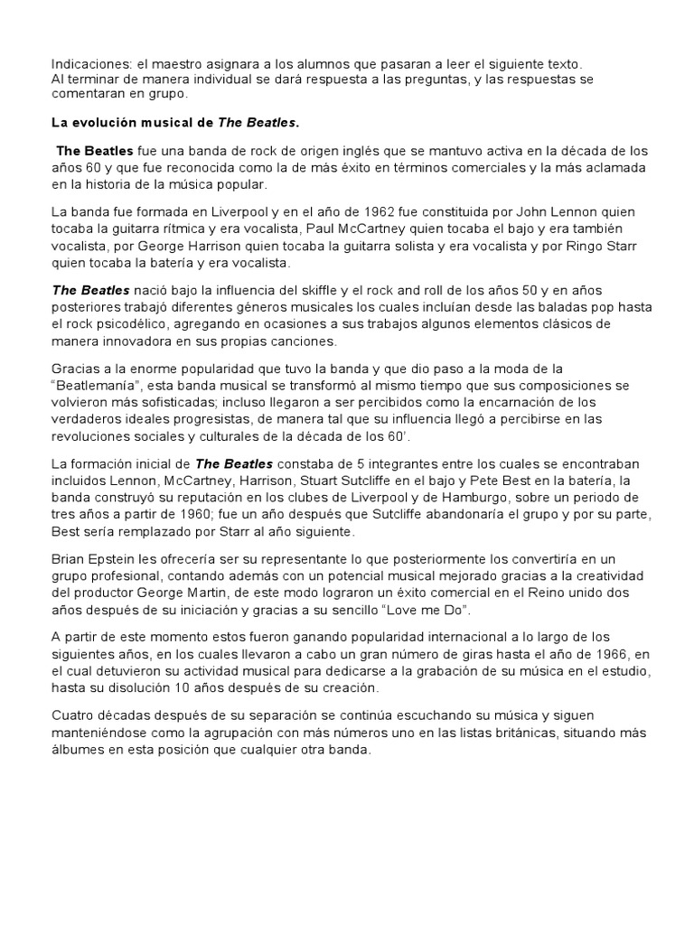 Actidad Comprension Lectora 1 | PDF | Arte