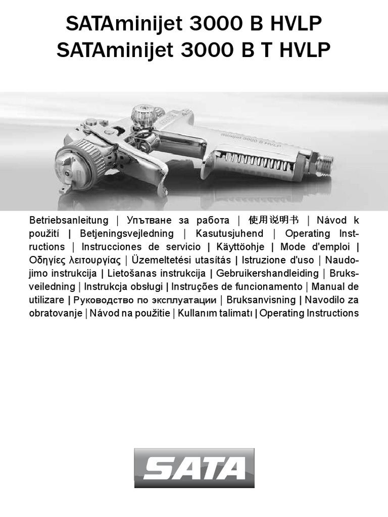 SATA Minijet 3000 B HVLP Manual | PDF | Materials