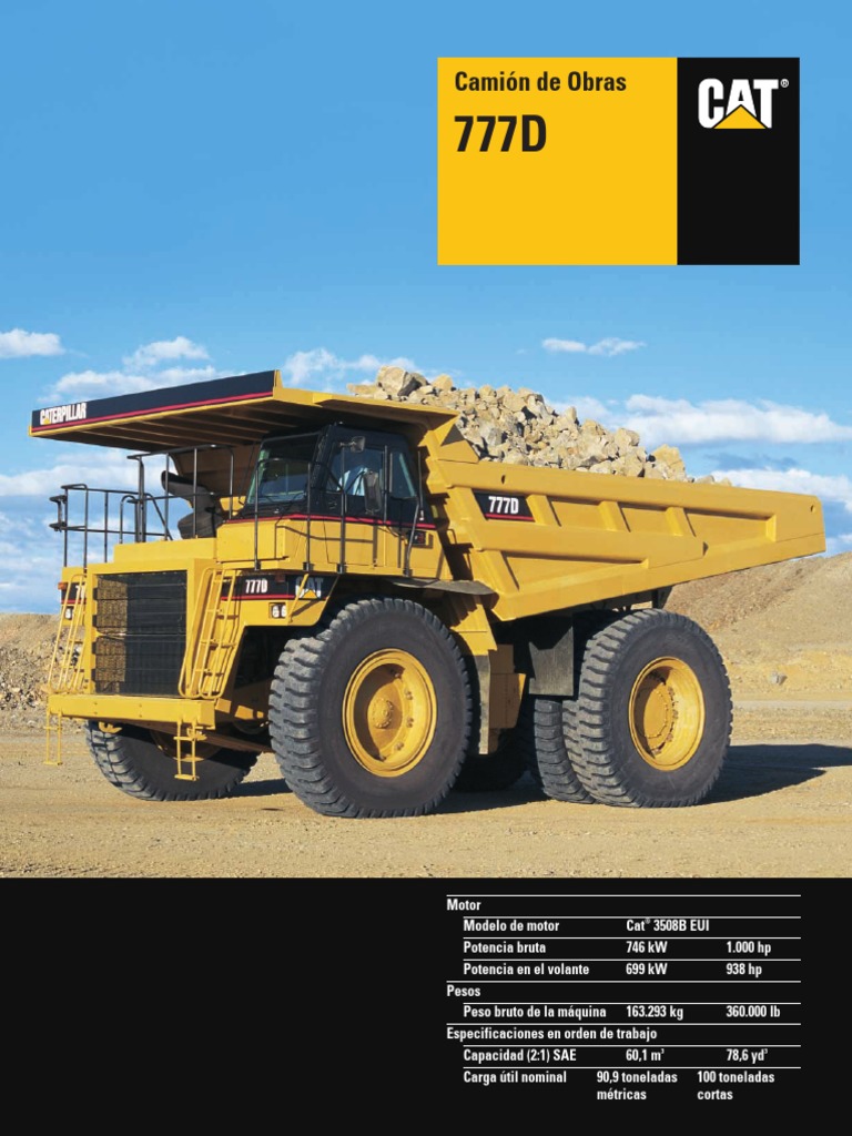Caterpillar Product Brochure Es 777D | PDF | Camión | Inyección de combustible