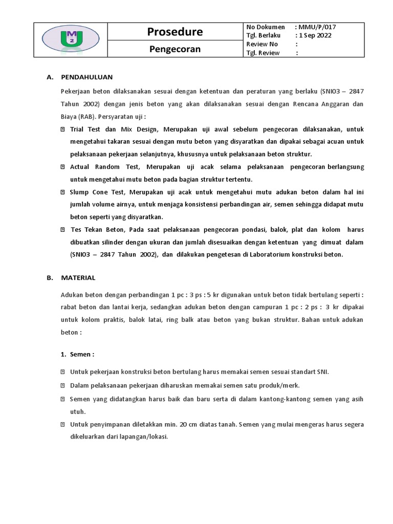 Prosedure Pengecoran | PDF