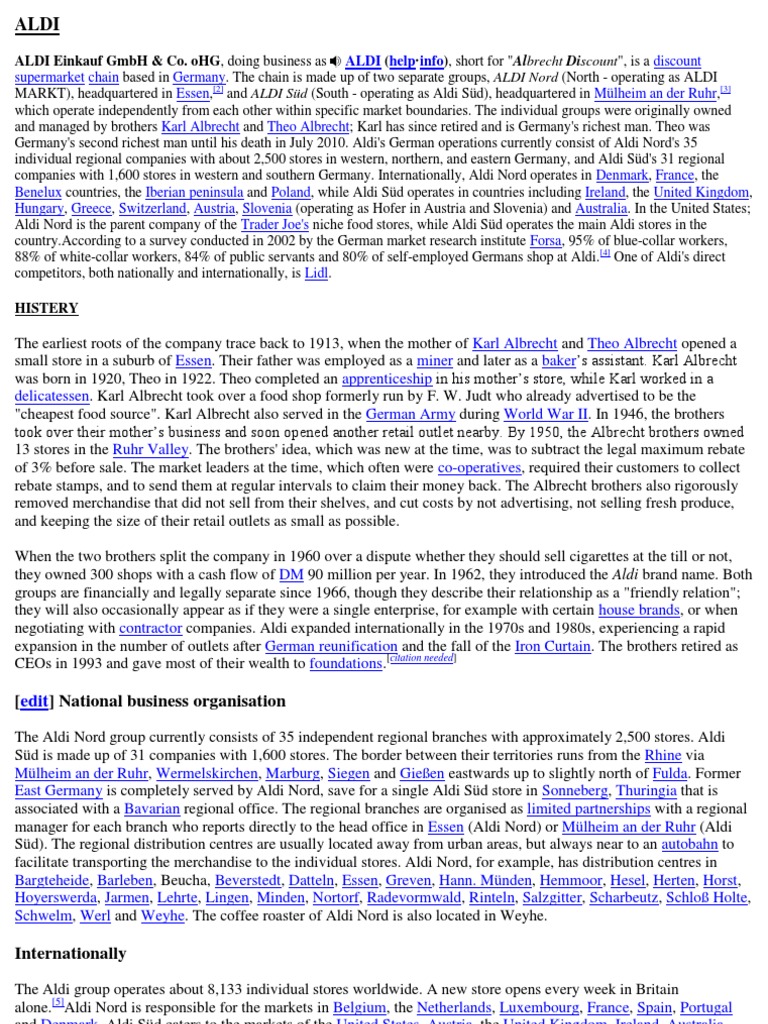 ALDI | PDF | Retailing | Sales