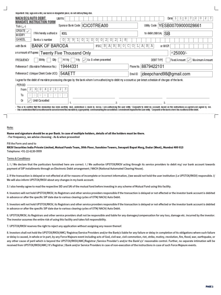 Physical Mandate | Download Free PDF | Clearing (Finance) | Debit Card