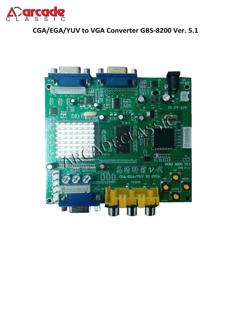 VGA To CGA Converter GBS 8200 | PDF | Display Resolution | Rgb Color Model