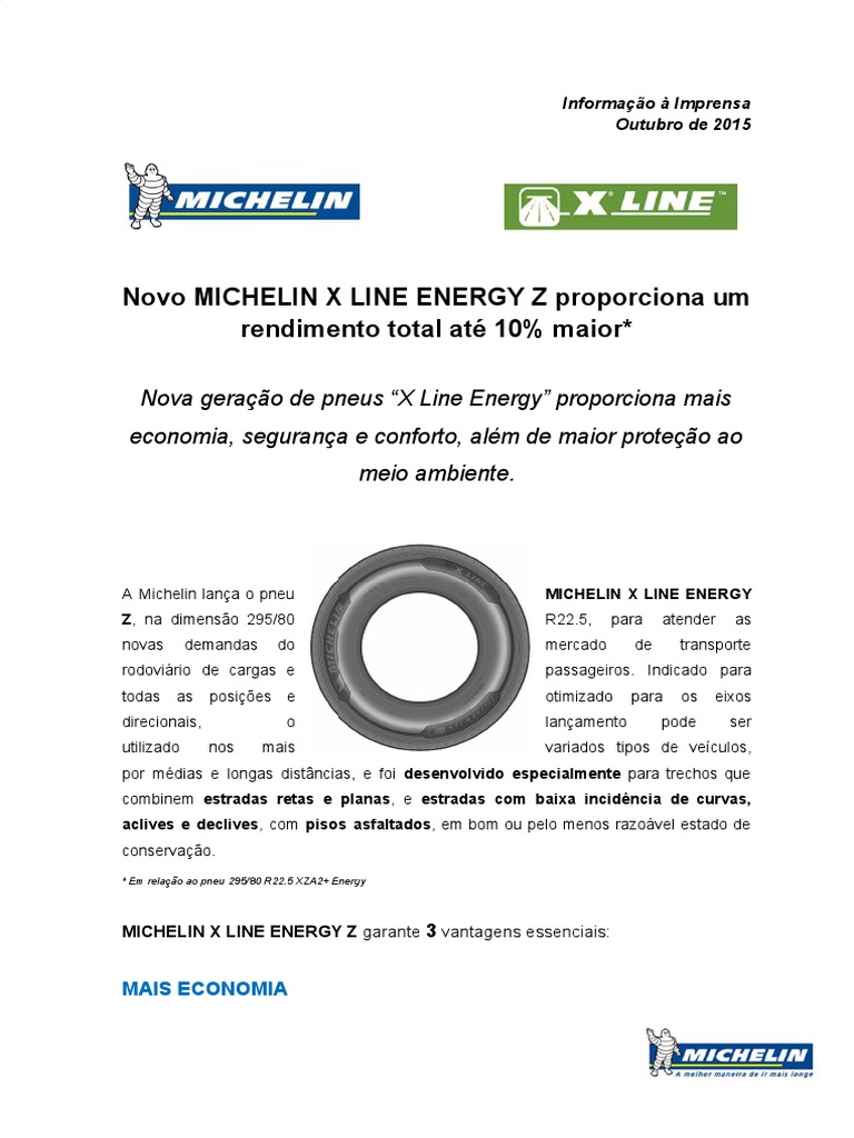 Michelin X Line | PDF | Pneu | Transporte