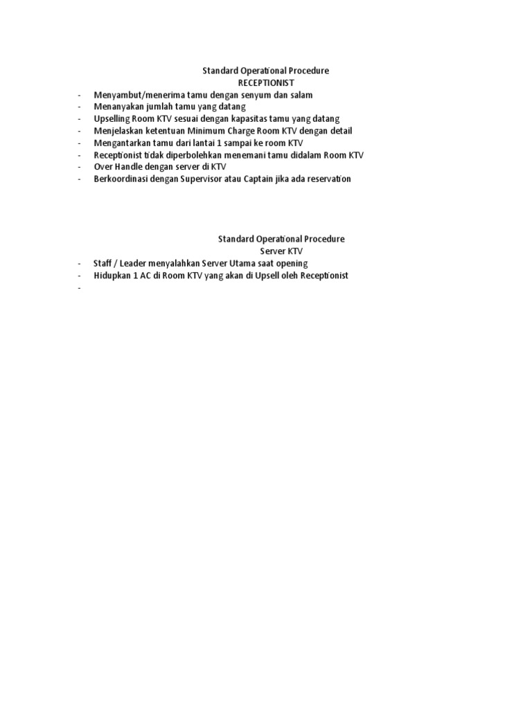 Standard Operational Procedure KTV | PDF