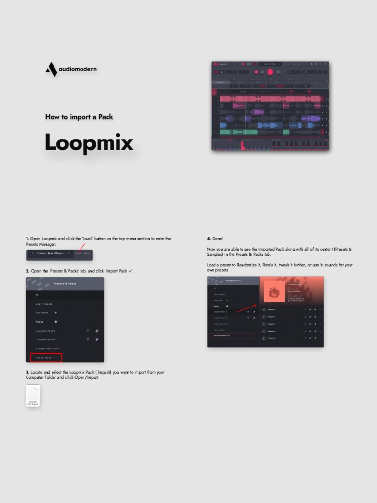 How To Import A Pack in Loopmix | PDF