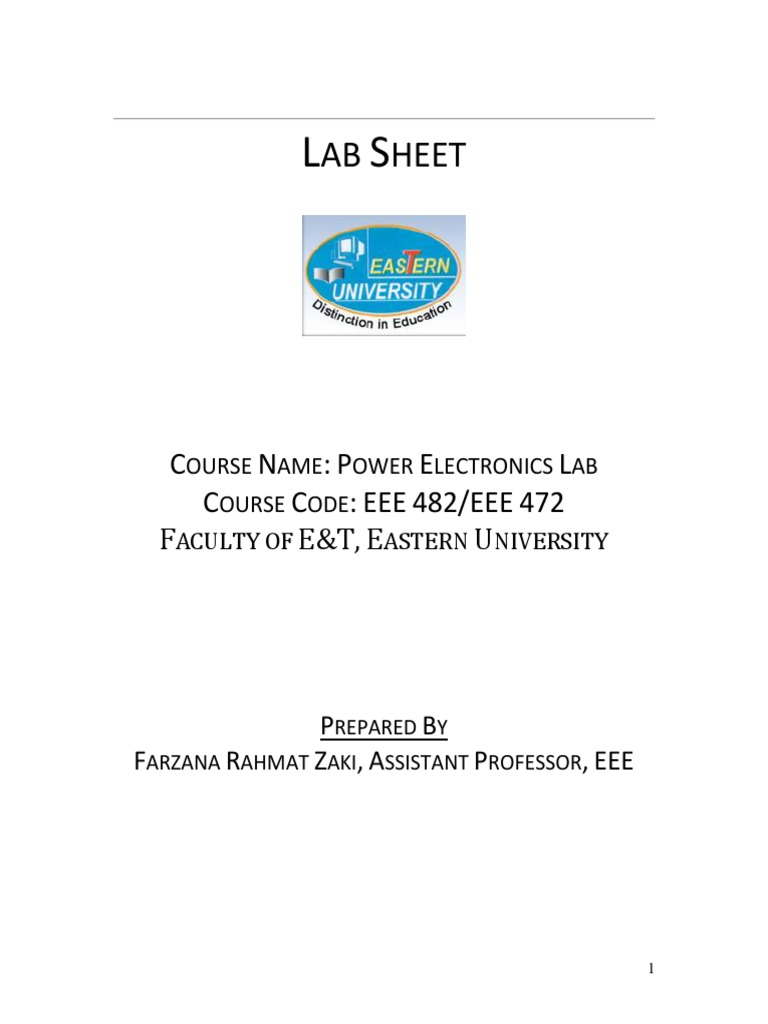EEE 482 - Power - Electronics - Lab | PDF | Field Effect Transistor | Rectifier