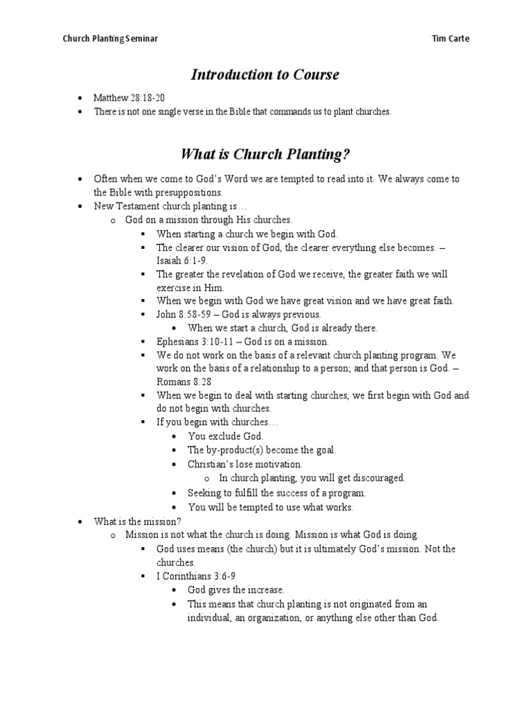 Church Planting Essentials | PDF | Disciple (Christianity) | Christian ...