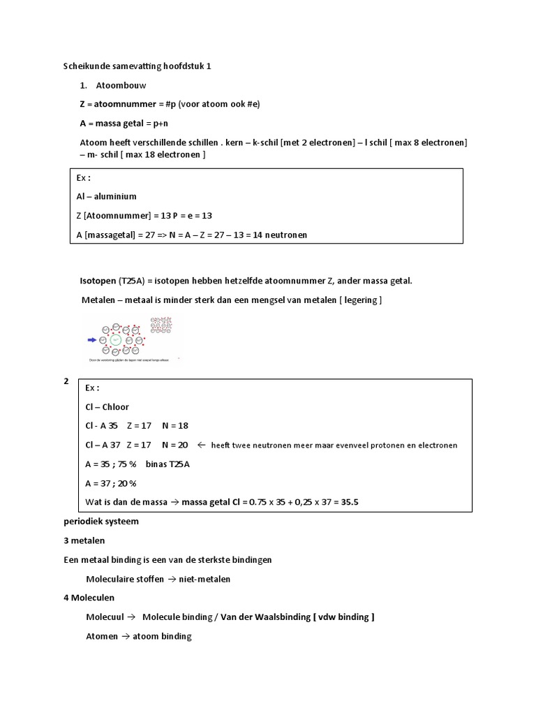 Scheikunde Samevatting Hoofdstuk 1 | PDF