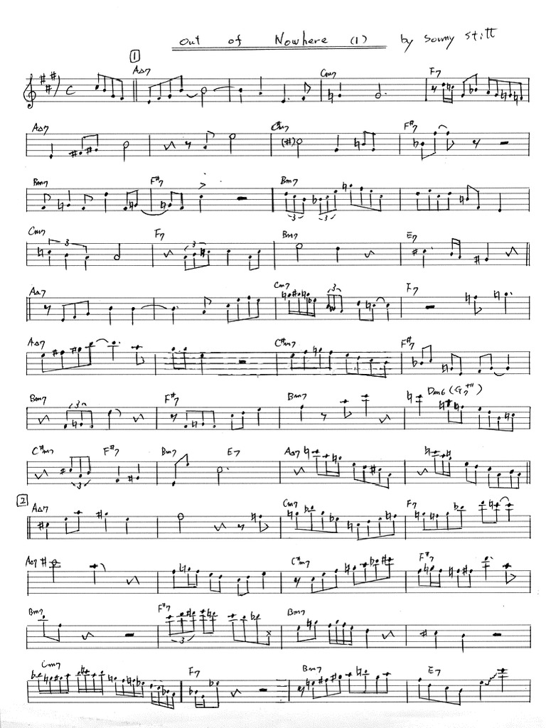 Out of Nowhere Sonny Stitt - Solo Trascription | PDF