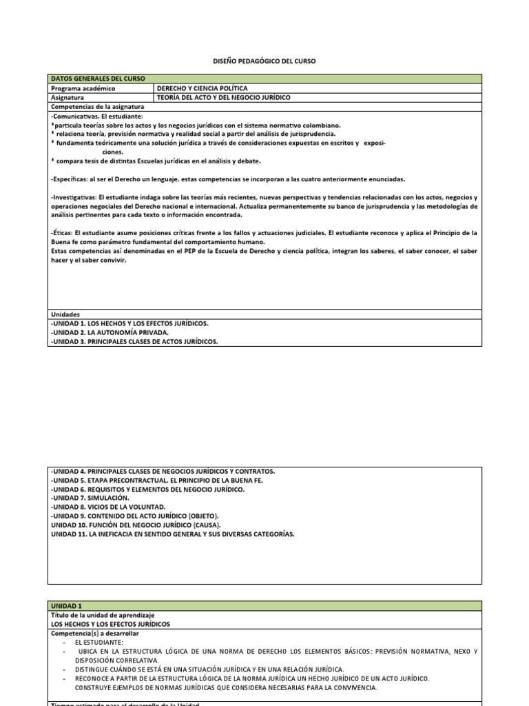 Monicor - PLANTILLA U. 1, HECHOS-EFECTOS JCOS. | PDF | Caso de ley