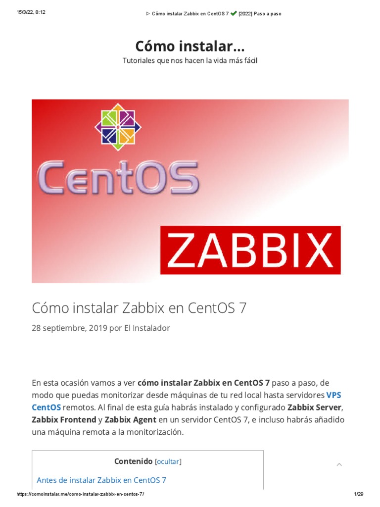 Cómo Instalar Zabbix 5 en CentOS 7 | PDF | Cookie HTTP | Mi sql