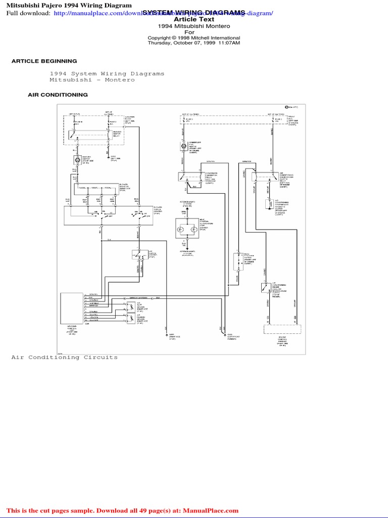 Mitsubishi Pajero 1994 Wiring Diagram | PDF | Business | Computers