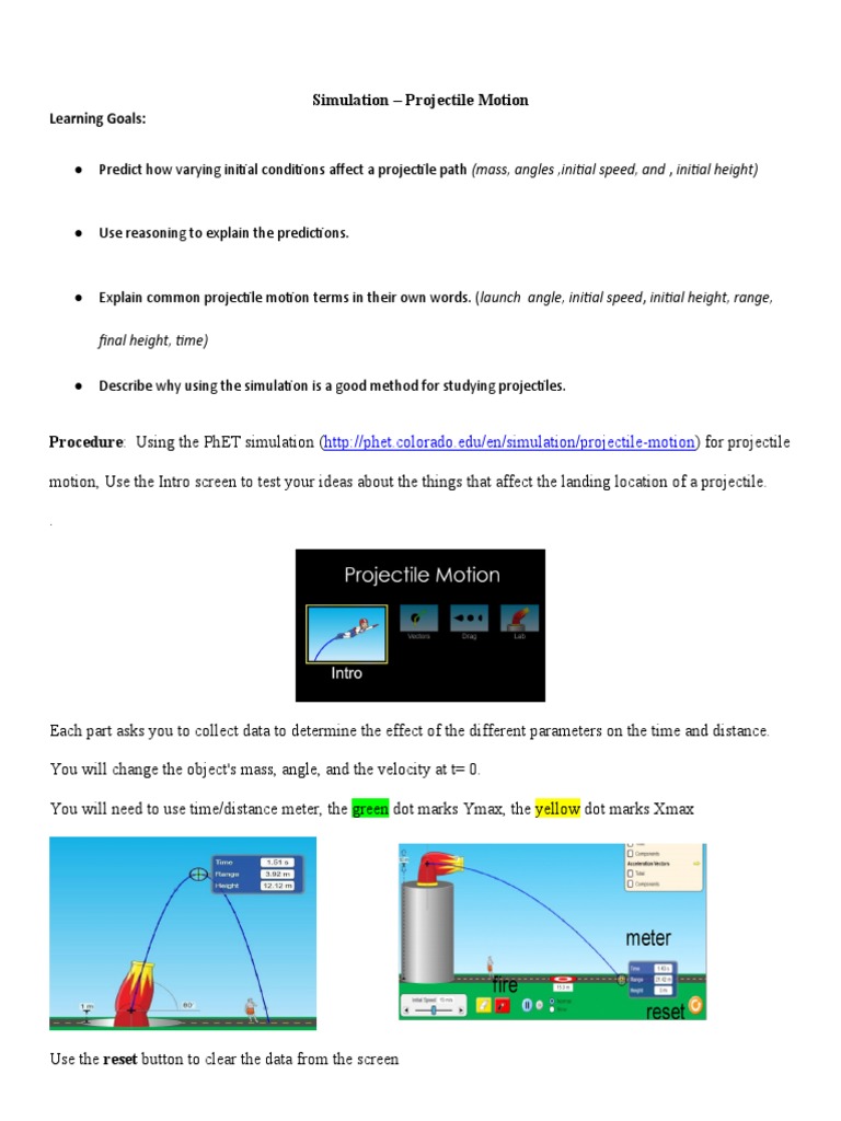 Projectile Simulation | PDF | Projectiles | Mechanics