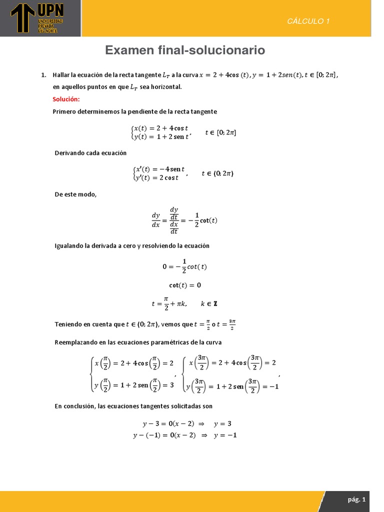Solucionario Cal1 Ef | PDF