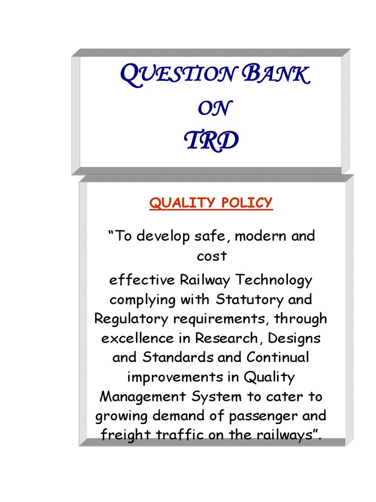 1551502167401-Trd Question Bank | PDF | Rail Transport | Electric Power ...