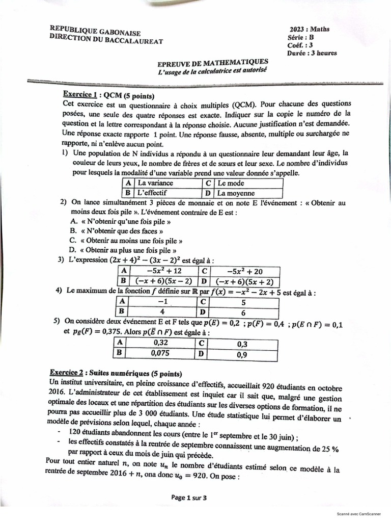 Bac B 2023 | PDF