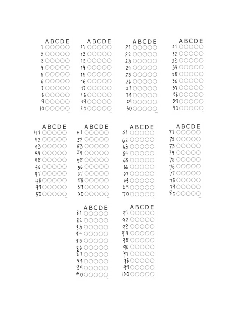 Bubble Sheet | PDF