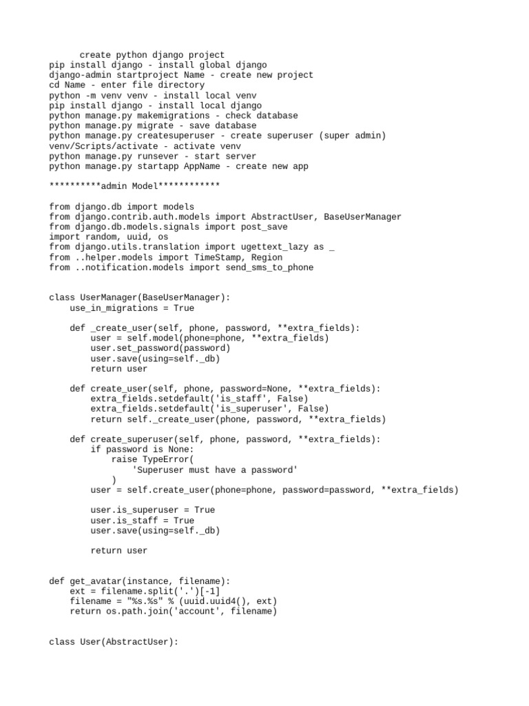 Django Instructions | PDF | Superuser | Python (Programming Language)