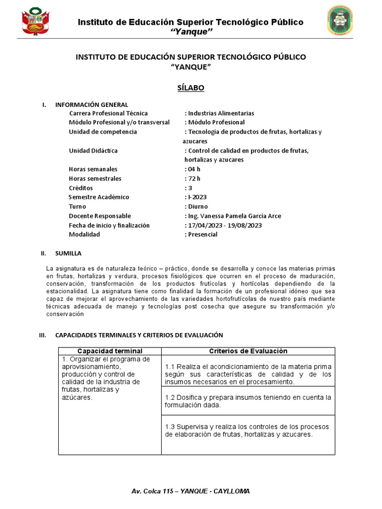 Control De Calidad En Productos De Frutas Hotalizas Y Azucares Pdf