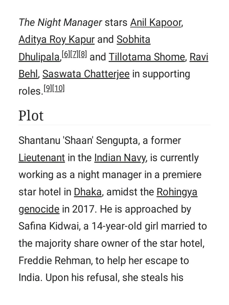 The Night Manager (Indian TV Series) - Wikipedia | PDF