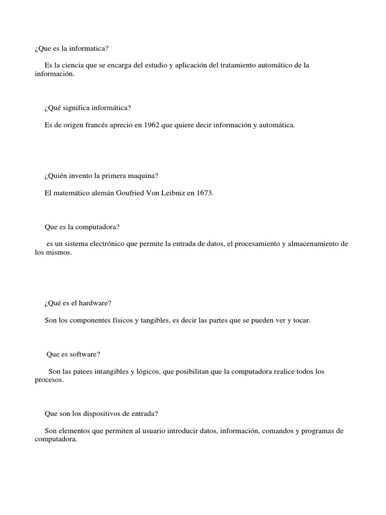 Que Es La Informatica | PDF | Hardware de la computadora | Archivo de computadora