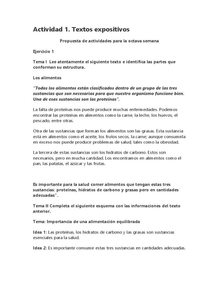 Actividad 1. Textos Expositivos | PDF | Vertebrados | Esqueleto